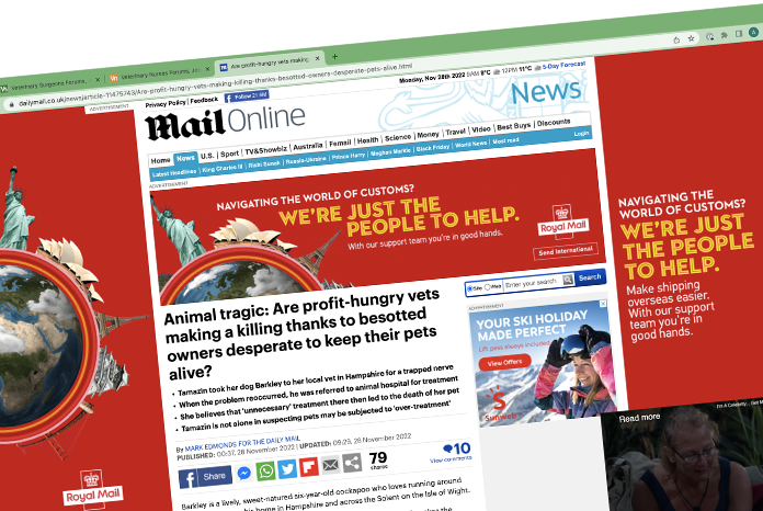 Daily Mail accuses vets of profiteering - VetSurgeon News - VetSurgeon ...